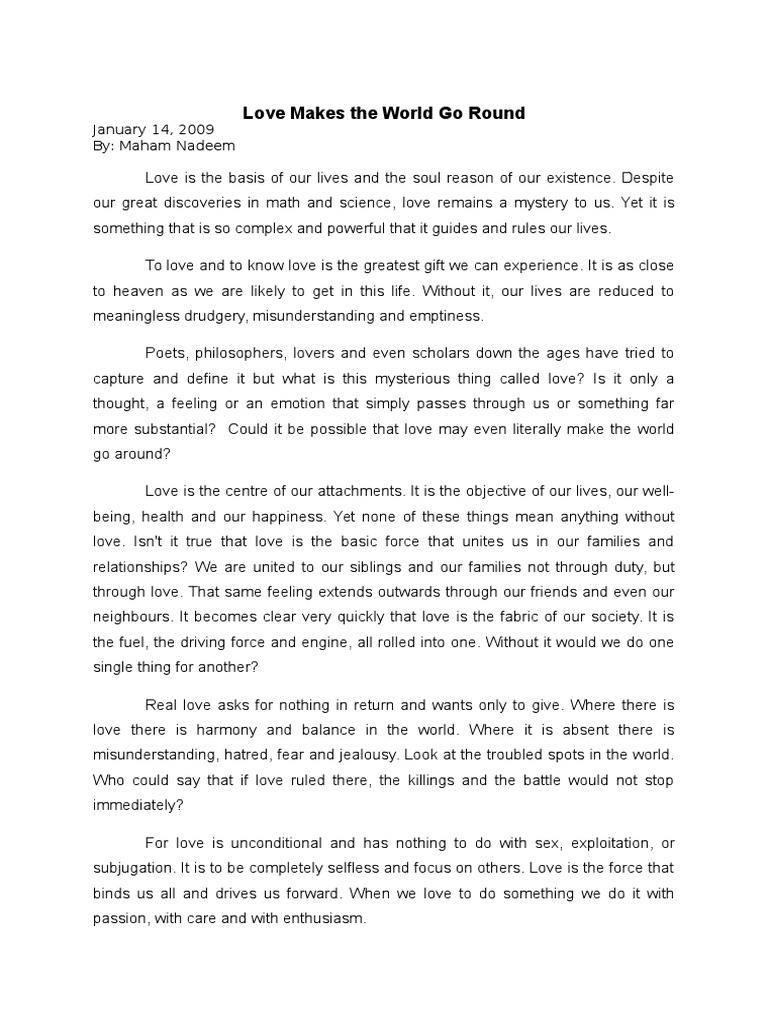 Love Makes The World Go Round | PDF | Feeling | Love