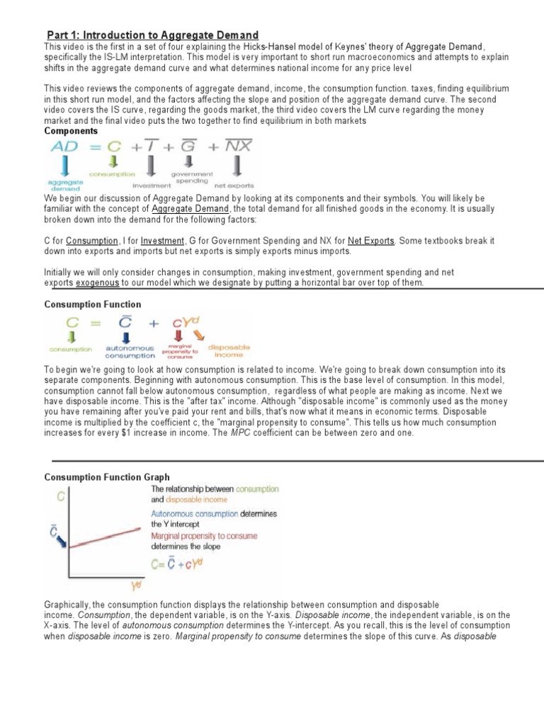 Part 1: Introduction To Aggregate Demand: Components | PDF | Demand ...