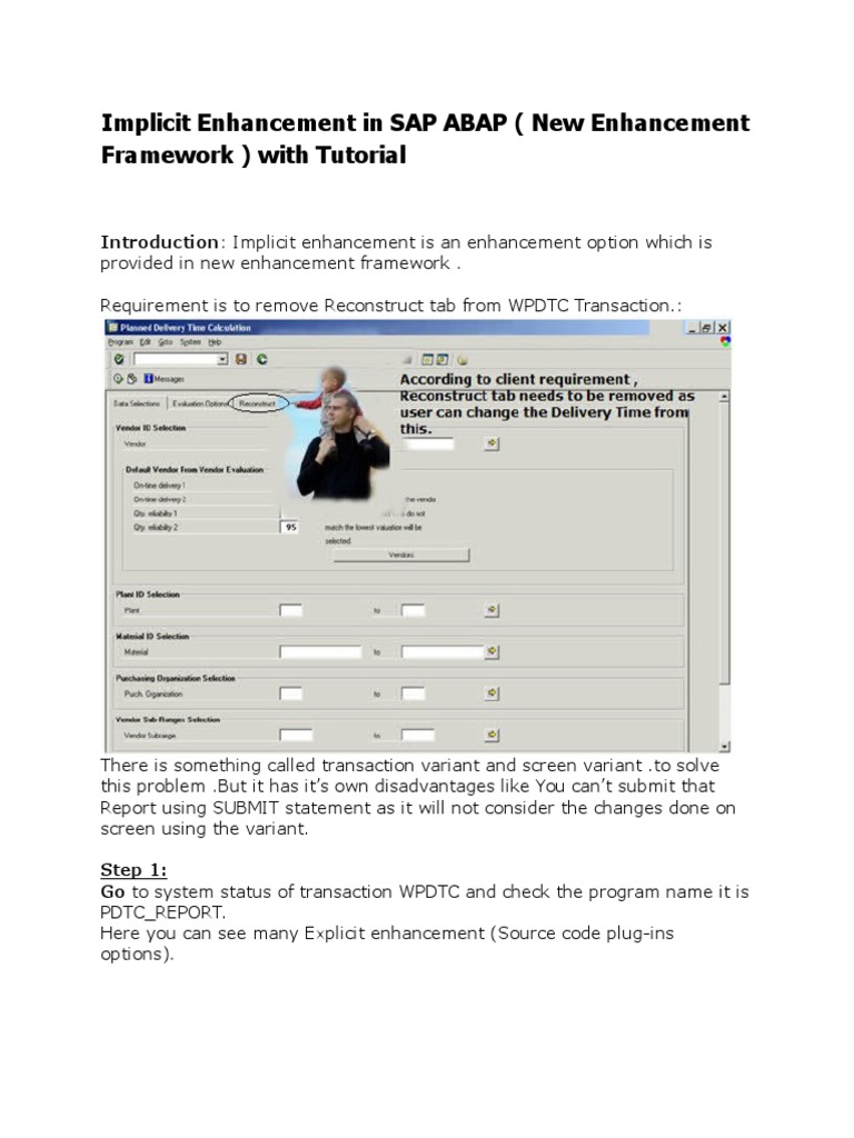 Implicit Enhancement in SAP ABAP (New Enhancement Framework) With Tutorial | Download Free PDF ...