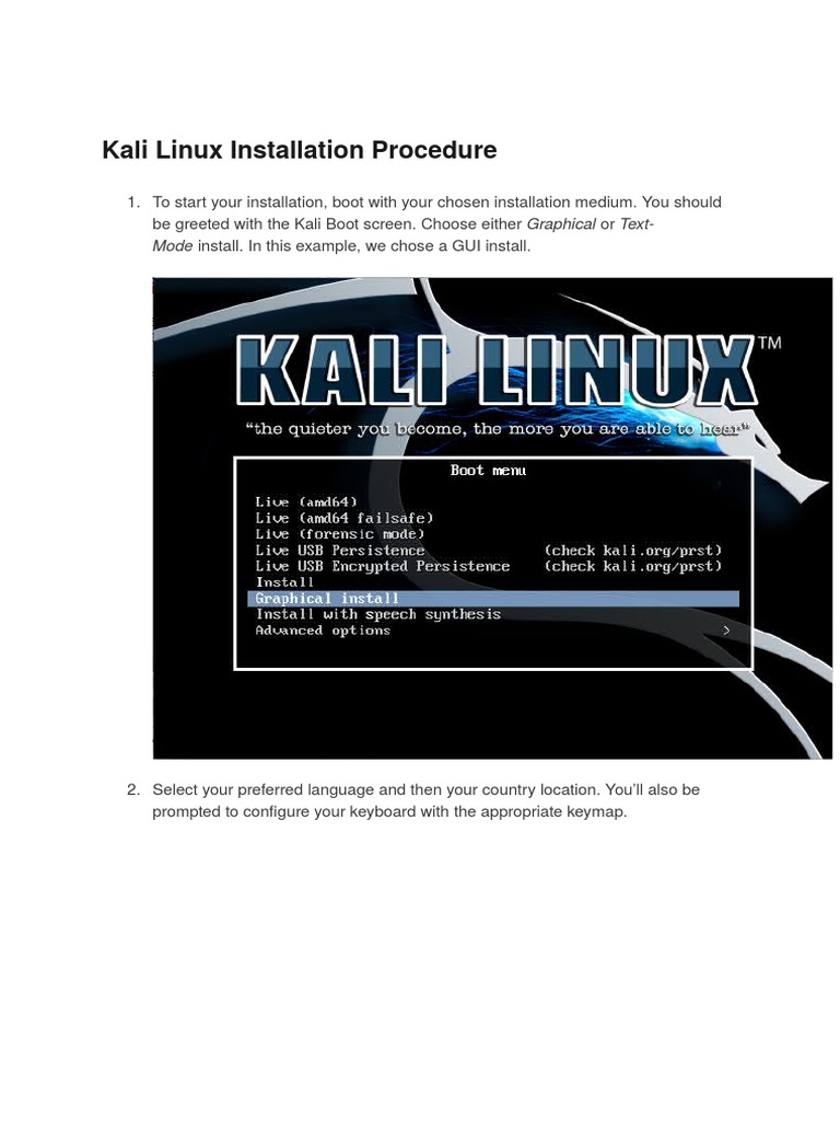Kali Linux Installation Procedure | PDF