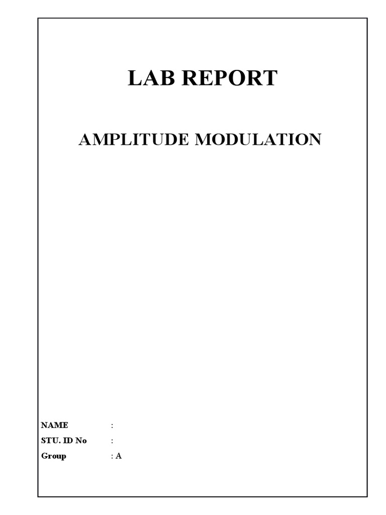 Lab Report: Amplitude Modulation | PDF | Modulation ... Lab Report: Amplitude Modulation | PDF | Modulation ...