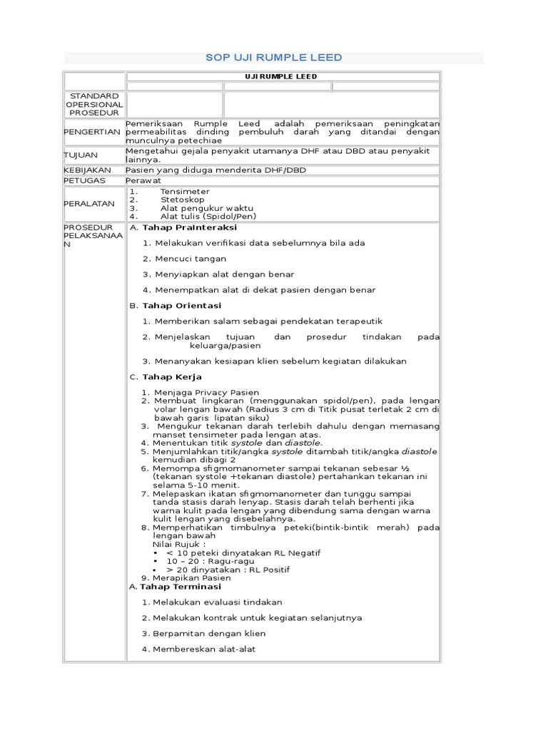 Rumple Leed Test | PDF