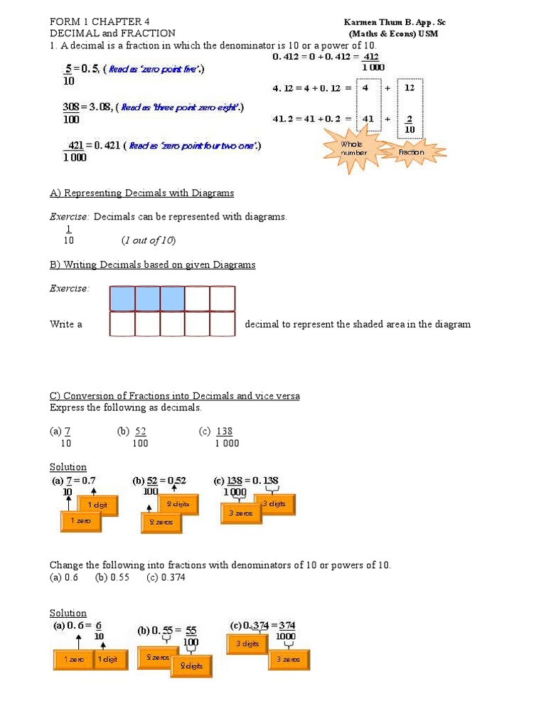 F1 Maths C4 Notes | Fraction (Mathematics) | Mathematical Notation