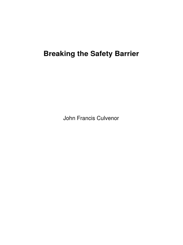 PHD Thesis - Breaking The Safety Barrier | PDF | Occupational Safety ...