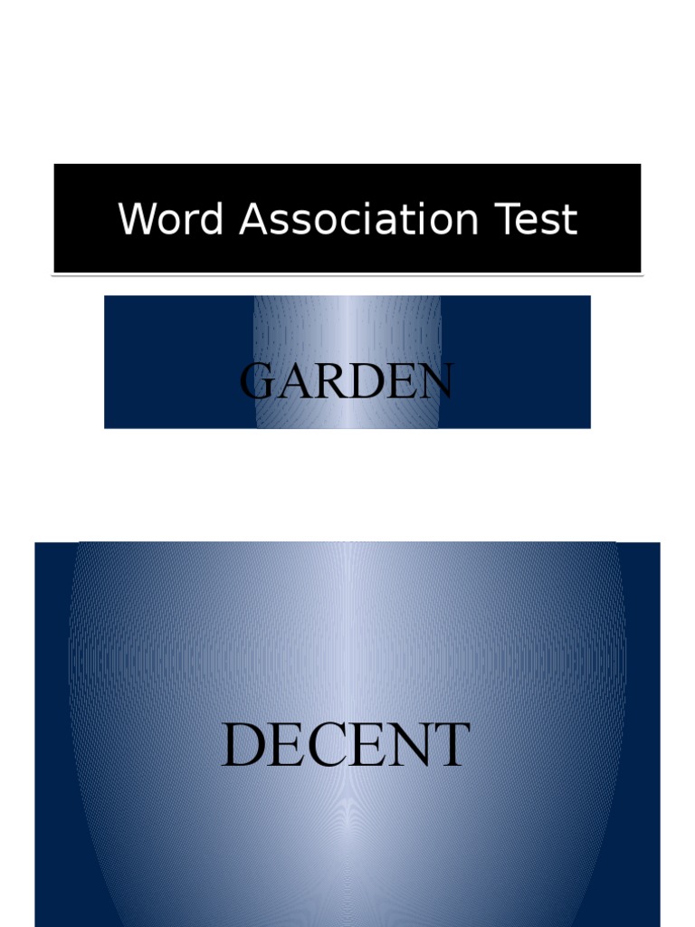 3 Word Association Test | PDF