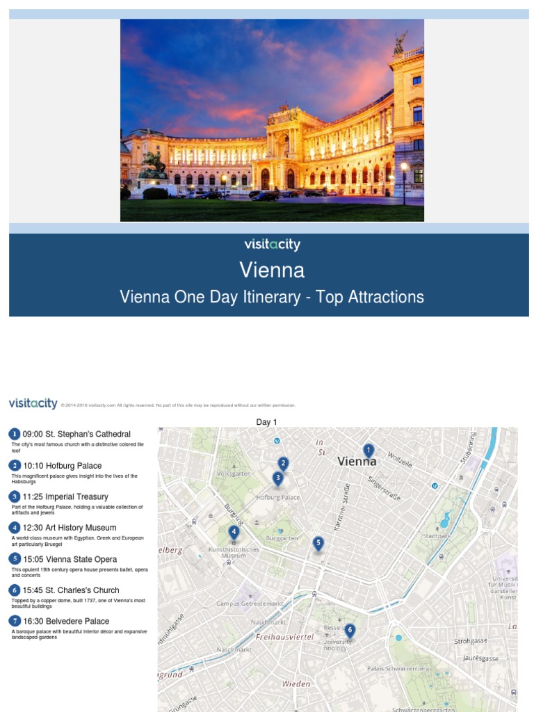 Vienna One Day Itinerary Top Attractions | PDF | Vienna | Paintings