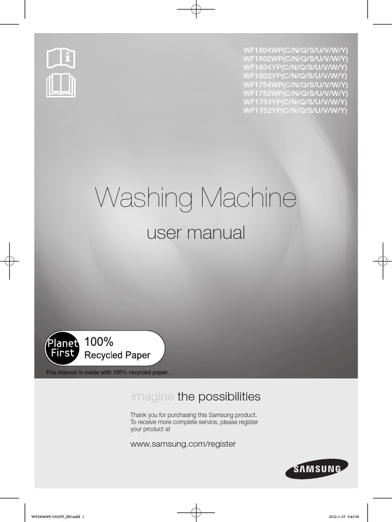 Washing Machine Manual | PDF | Washing Machine | Laundry