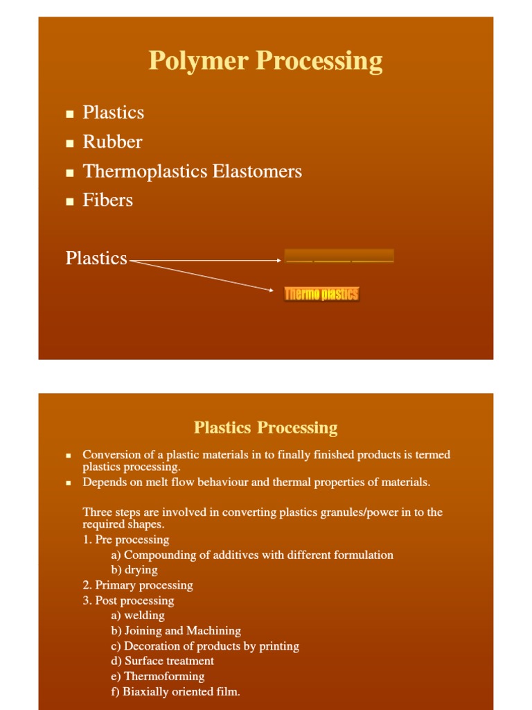 Polymer Processing Handout | Download Free PDF | Extrusion | Industries
