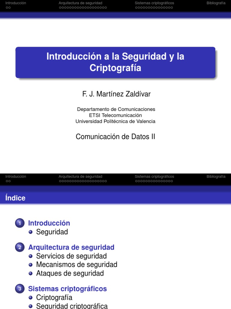 Introducción a la Seguridad y la Criptografía | PDF | Clave (criptografía) | Criptografía