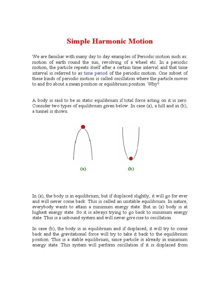 Simple Harmonic Motion | PDF