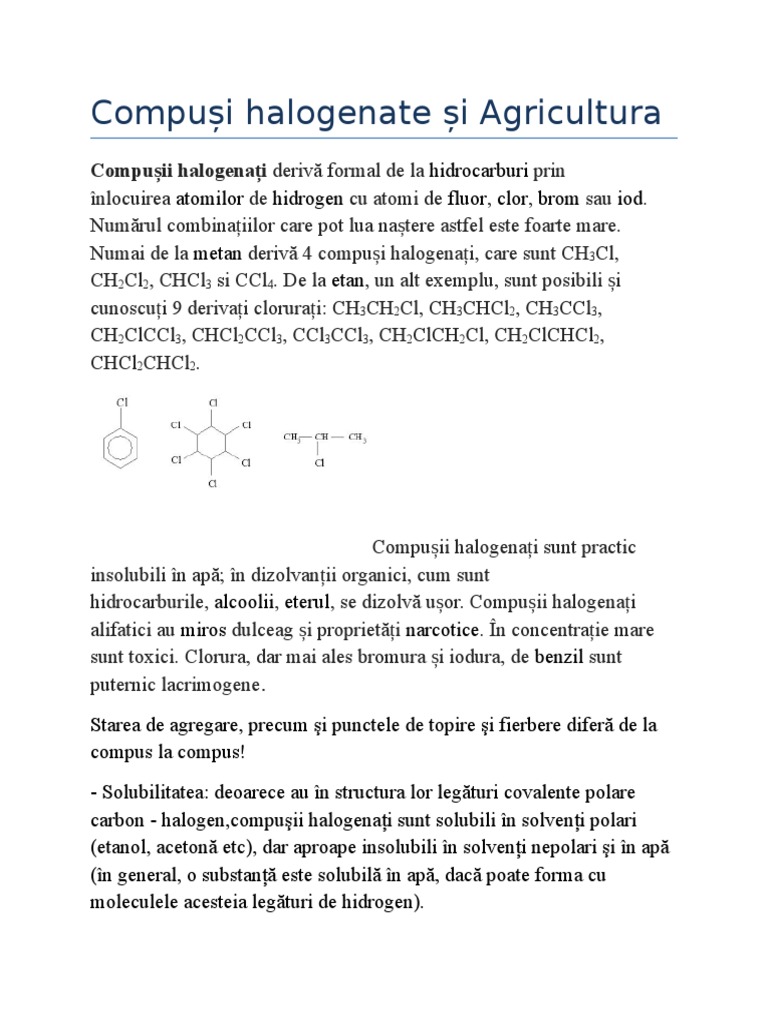 Compuși Halogenati Și Agricultura | PDF
