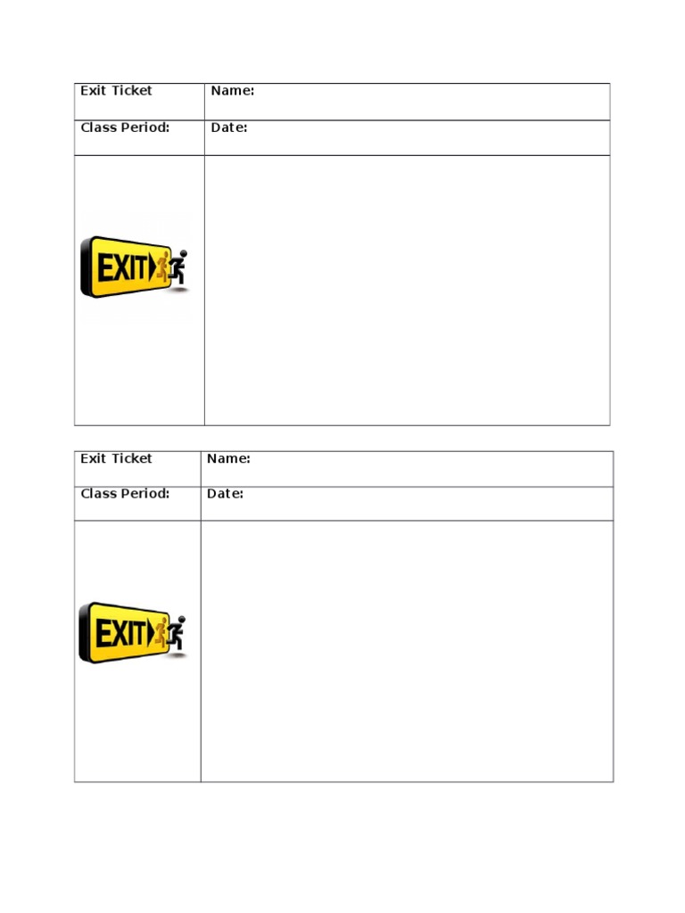 Exit Ticket Template for Students | PDF | Art