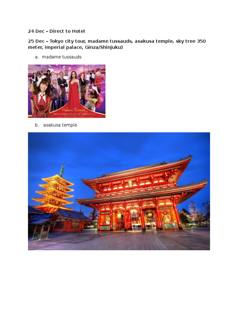 Tokyo and Kyoto Travel Itinerary | PDF