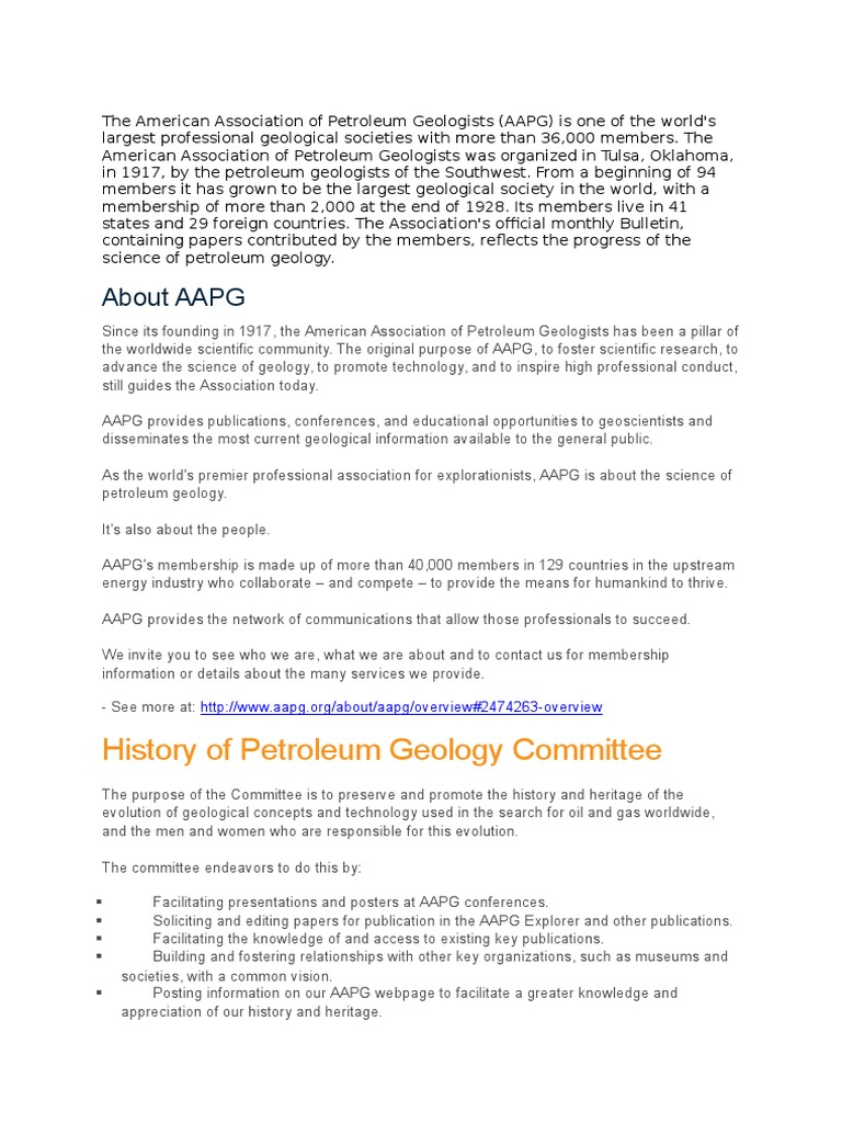The History of AAPG | PDF | Science And Technology | Science