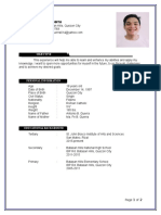 Curriculum Vitae | PDF | Tagalog Language | Philippines