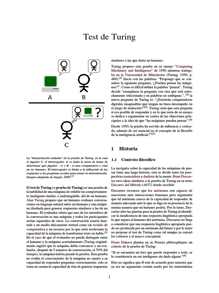 Test de Turing - Wikipedia | Descargar gratis PDF | Alan Turing ...