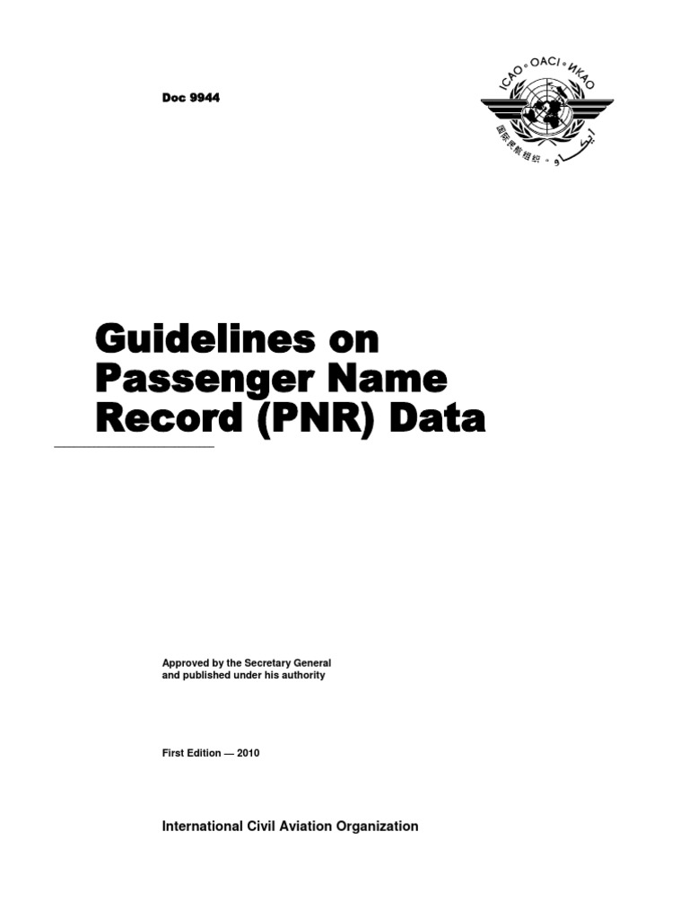 Guidelines On Passenger Name Record (PNR) Data | PDF | Computing ...