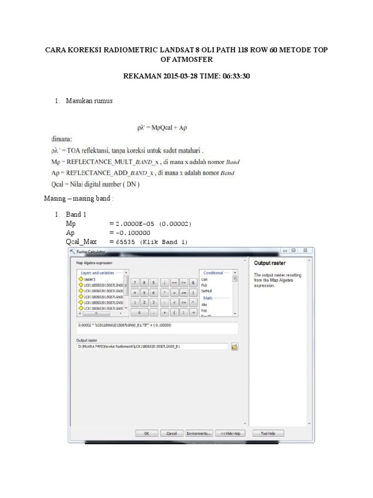 Koreksi Radiometrik Landsat 8 | PDF | Metode & Bahan Ajar | Sains ...