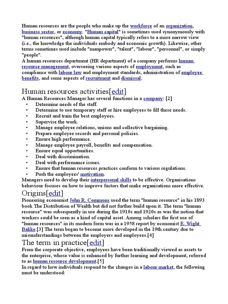 Human Resources Activities | PDF | Human Resources | Socialism