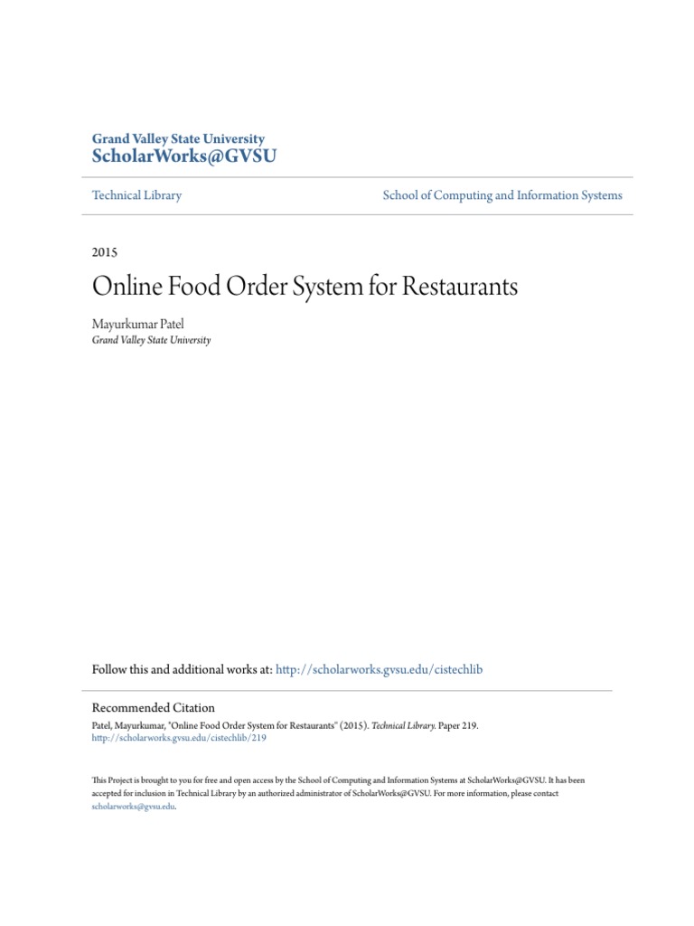 Online Food Ordering System Overview | PDF | Point Of Sale | Menu