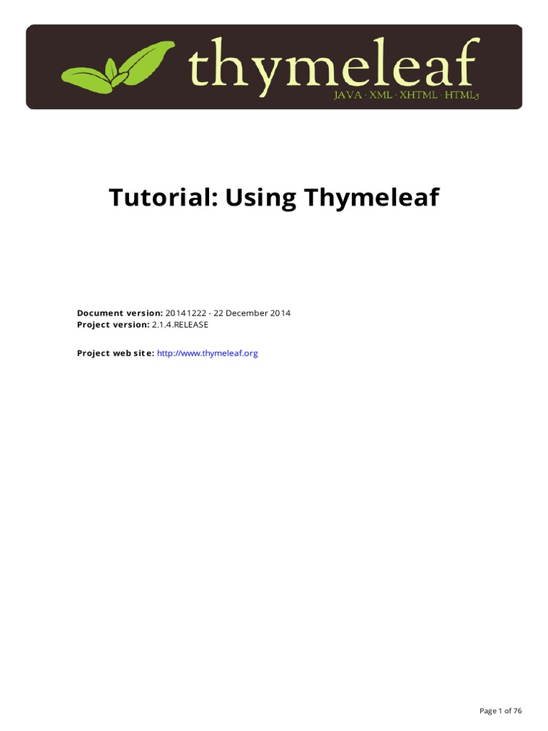 Using Thymeleaf | PDF | Xhtml | Html