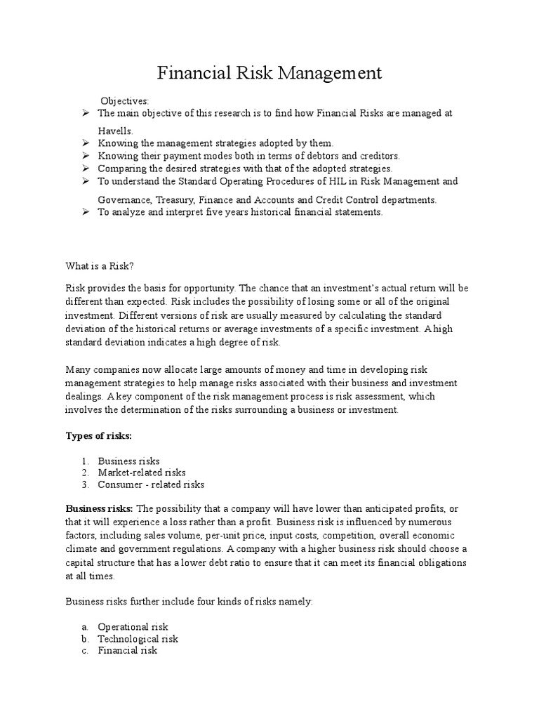 Financial Risk Management | PDF | Credit Risk | Risk