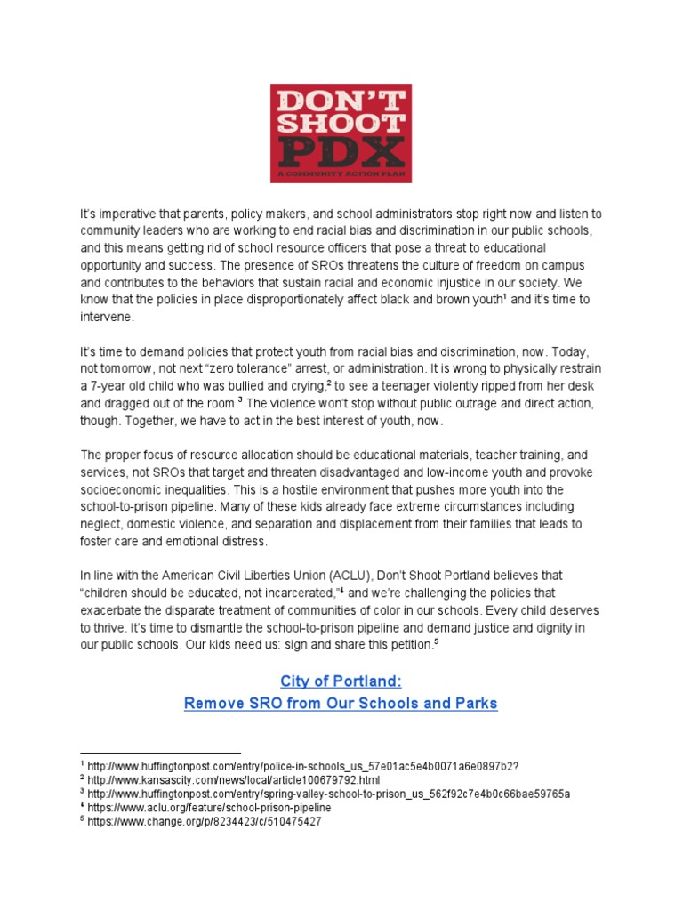 DSP Flyer: School-to-Prison Pipeline | PDF