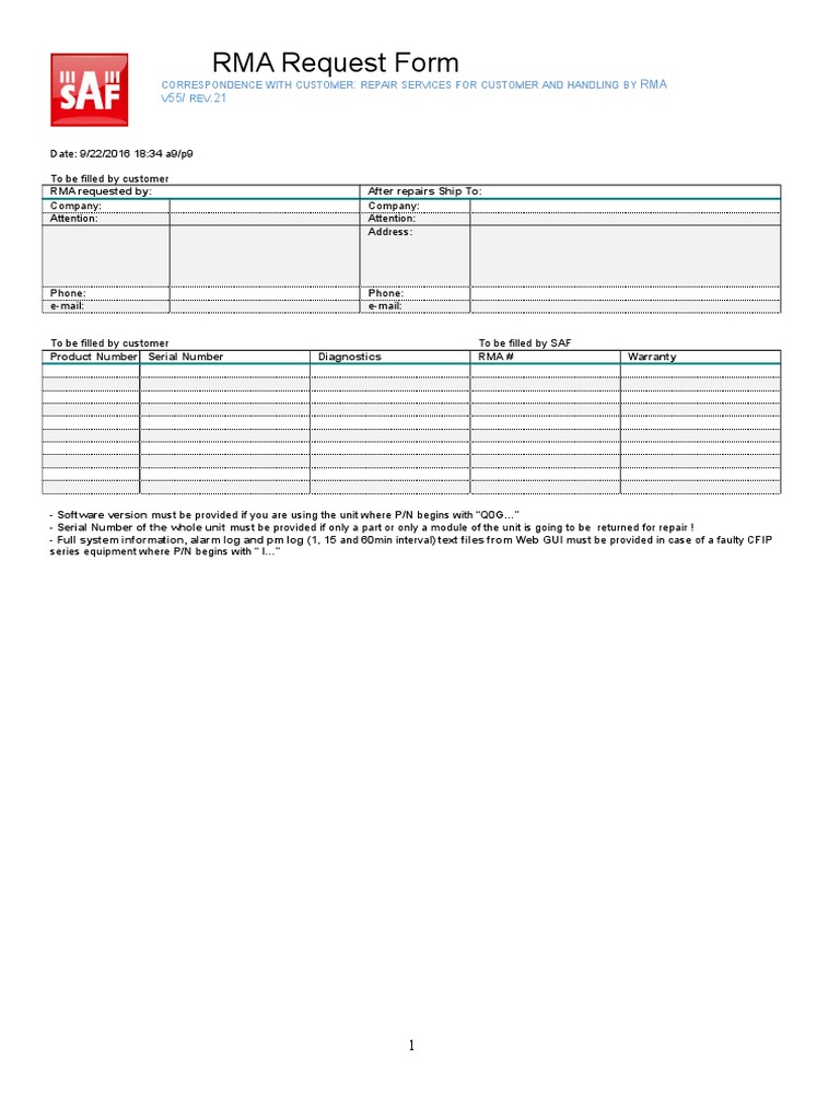 RMA Request Process and Shipping Details | PDF | Invoice | Business