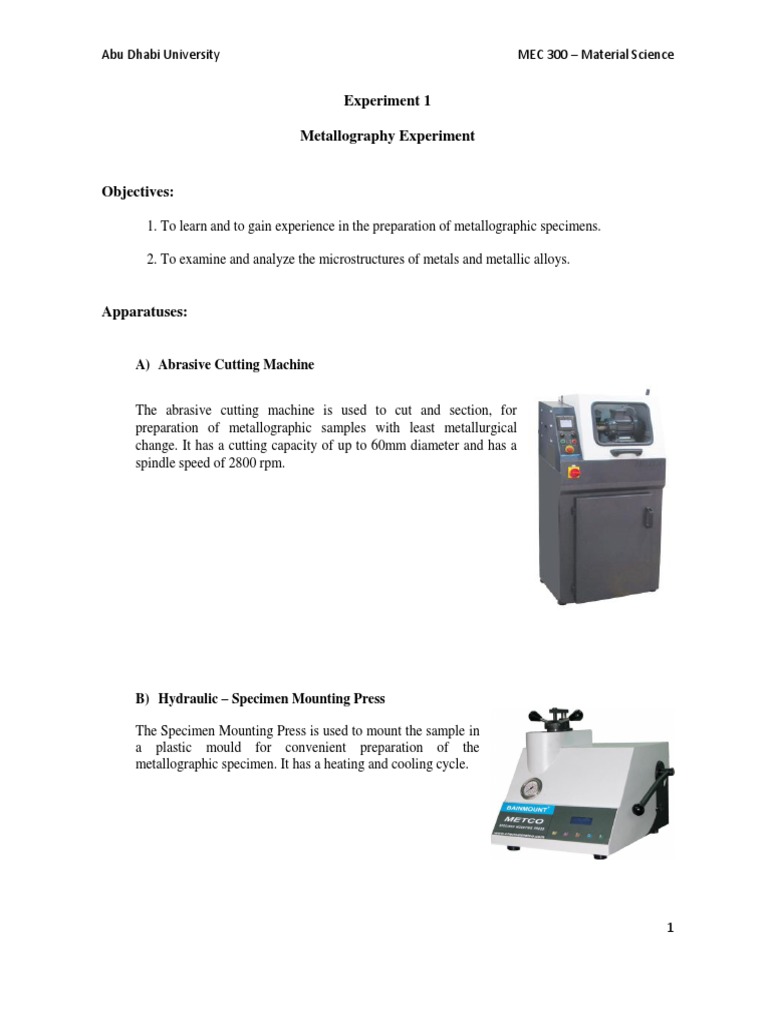 Metallography Exp. | PDF | Building Engineering | Materials Science