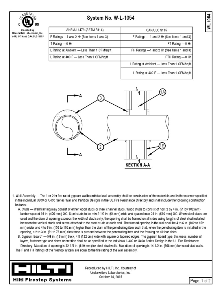 W-L-1054 | Drywall | Pipe (Fluid Conveyance)