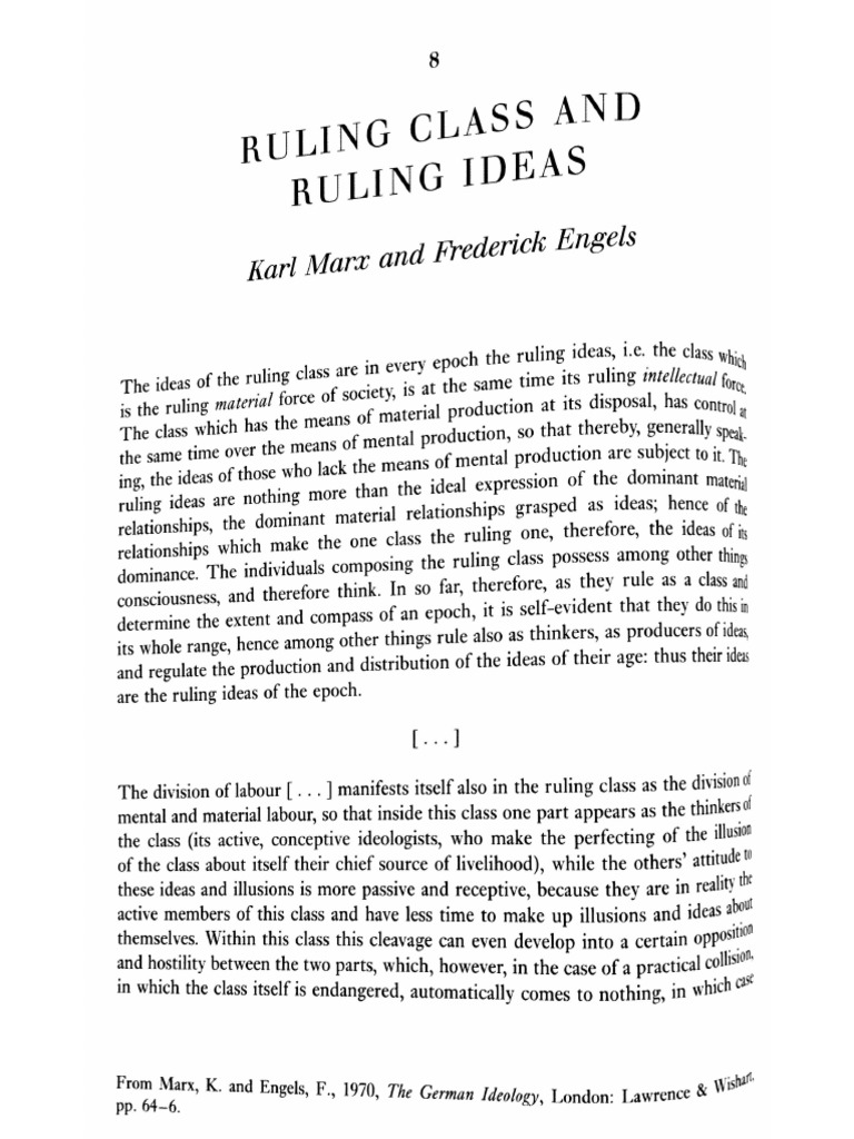 Marx Engels - Ruling Class and Ruling Ideas | PDF