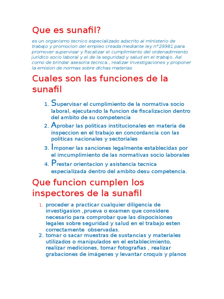 Que Es Sunafil | PDF | Auditoría financiera | Derecho laboral