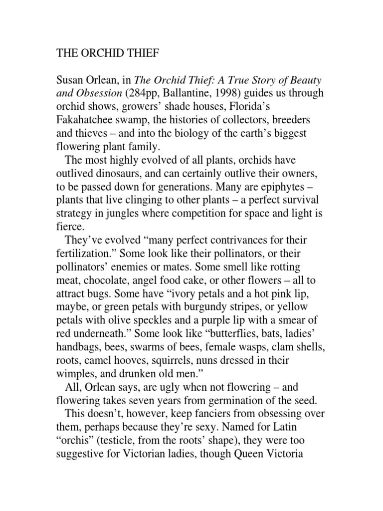 The Orchid Thief | PDF | Petal | Pollinators
