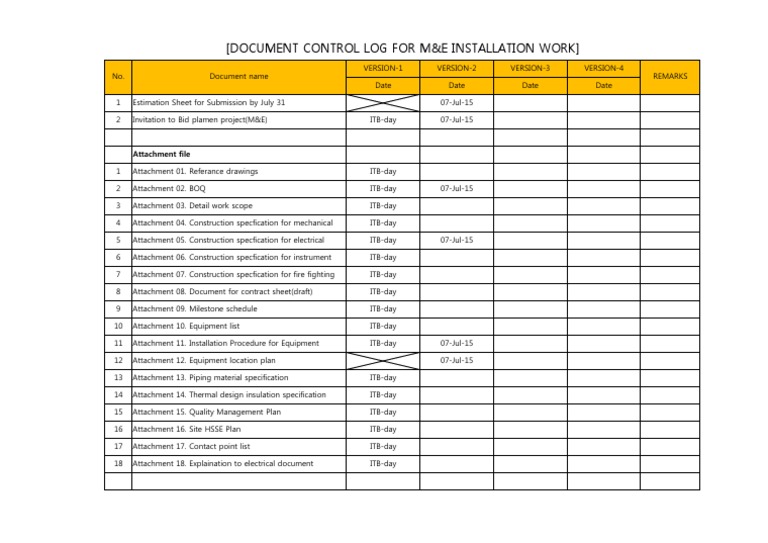 Document Control Log. - 2015!07!07 | PDF | Specification (Technical ...