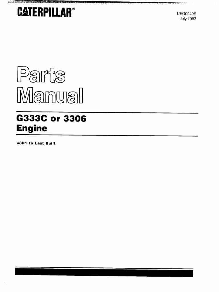 G33C&G3306 Parts Manual | PDF