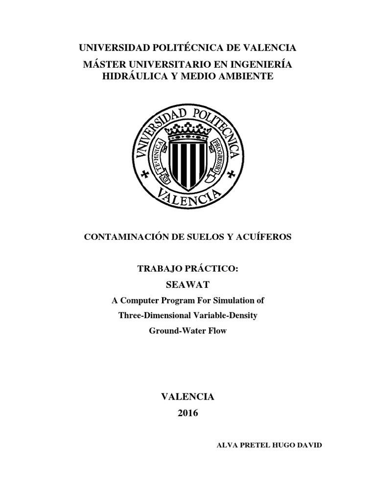Modelado del flujo y transporte de aguas subterráneas con densidad variable usando SEAWAT | PDF ...