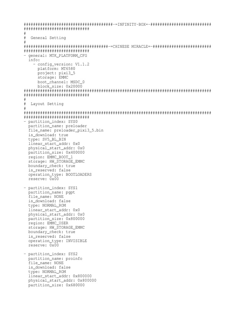 MT6580 EMMC Partition Layout | PDF | Computer Data | Data Management