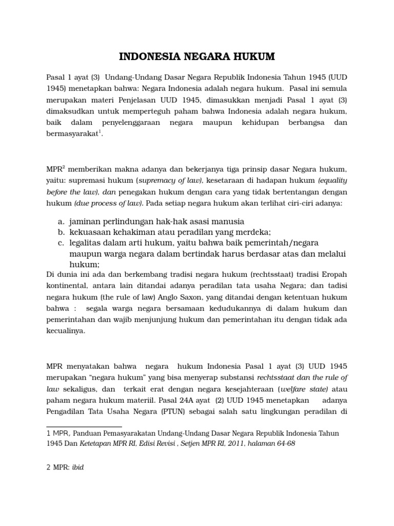 Indonesia Negara Hukum | PDF