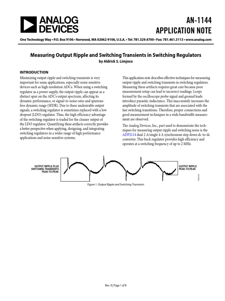 Measuring Output Ripple An-1144 | PDF | Capacitor | Inductor