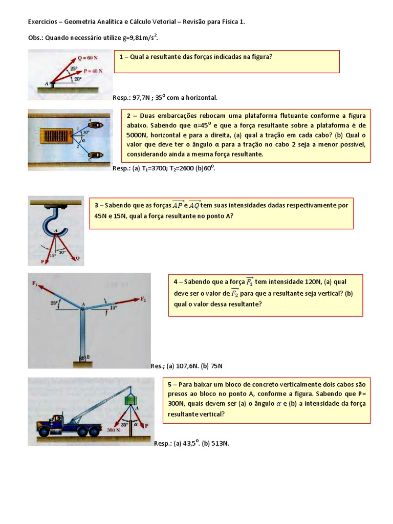 Revisão - Física 1 - Decomposição de Vetores | Vetor Euclidiano ...