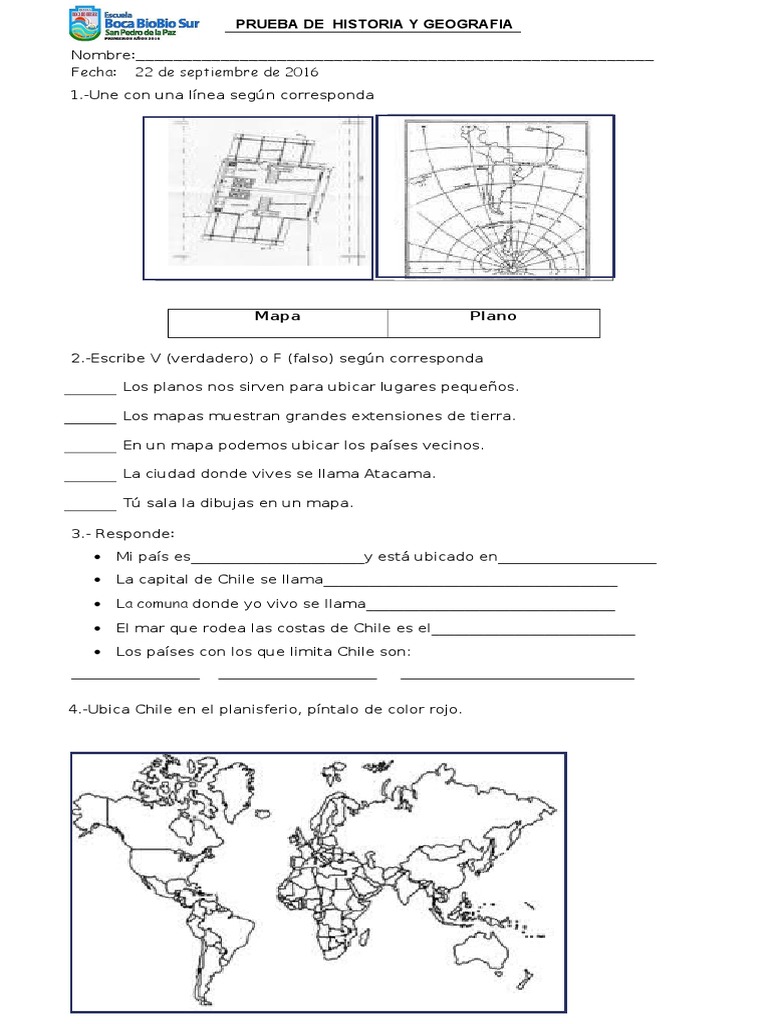 Prueba Planos y Mapas | PDF | Chile | Violencia