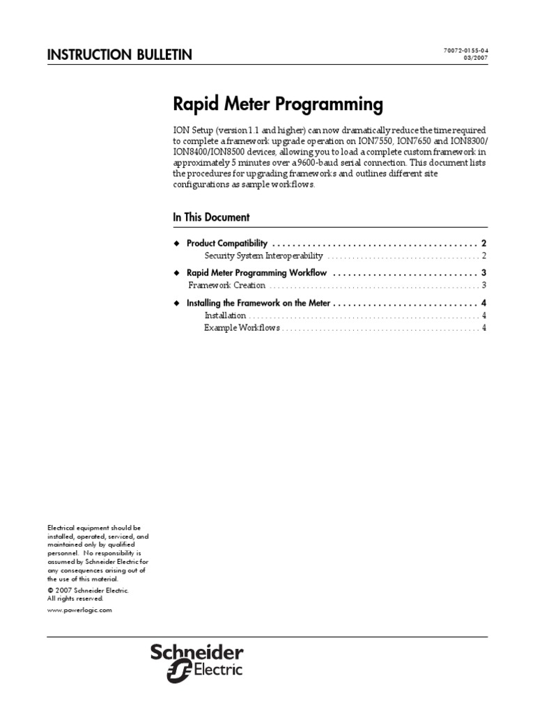 Rapid Meter Programming: Instruction Bulletin | PDF | Tab (Gui ...