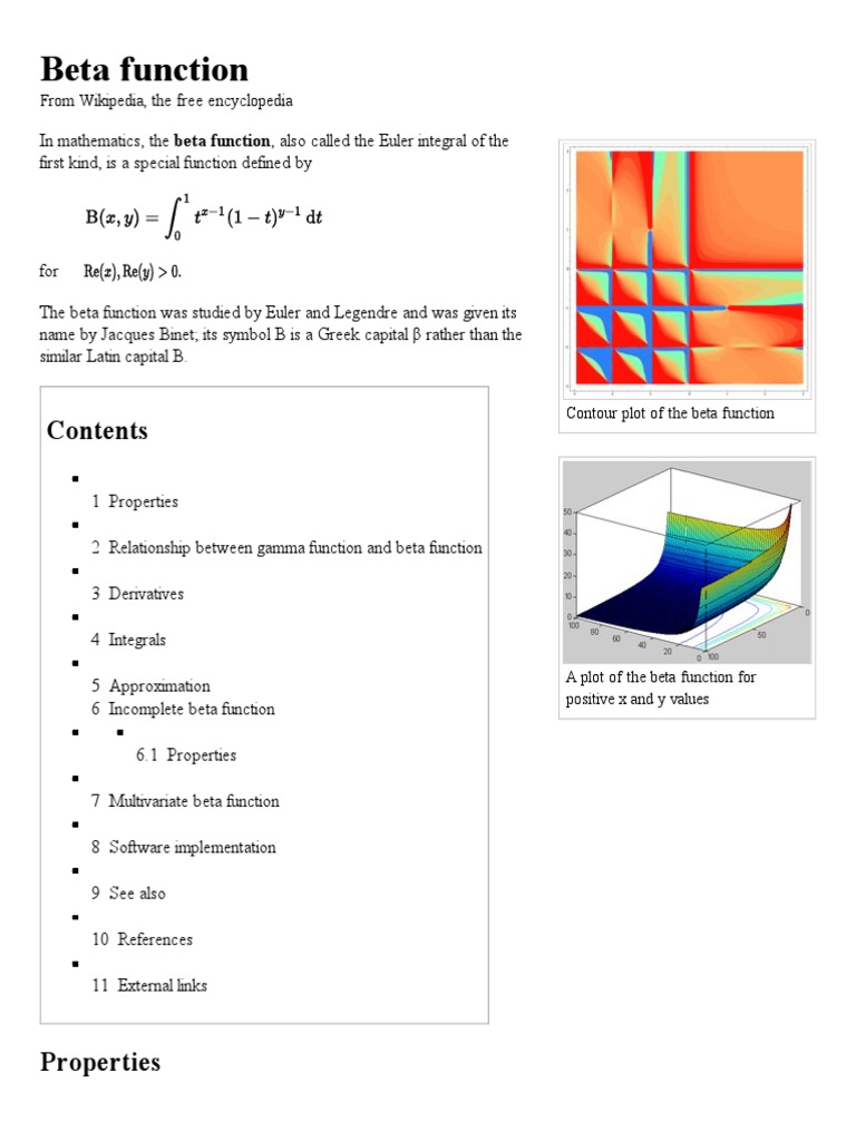 Beta Function | PDF