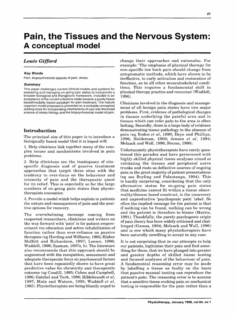 Gifford 1998 | PDF | Emotions | Pain