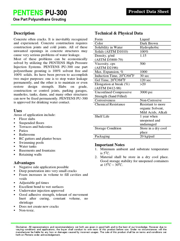 Pu 300 | PDF | Adhesive | Concrete