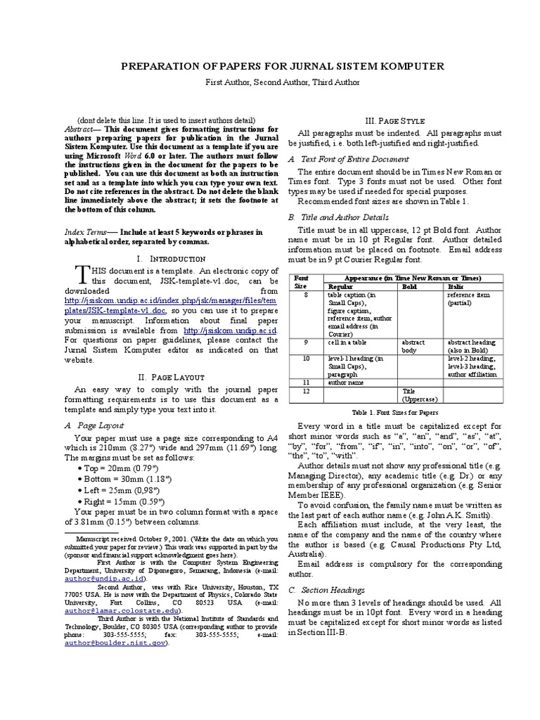 JSK Template v1 | PDF | Typefaces | Times New Roman