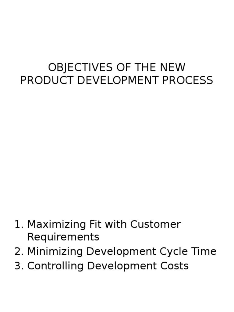 Objectives of The New Product Development Process | PDF