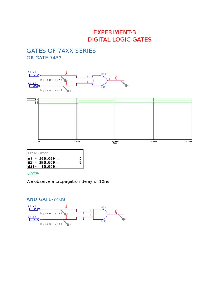 Gates of 74Xx Series: Experiment-3 Digital Logic Gates | PDF ...