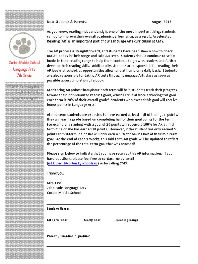 Ar Goal Letter | PDF