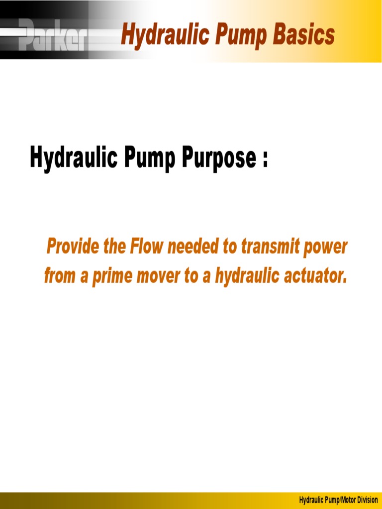 Hydraulic Pump Basics and Controls | PDF | Pump | Horsepower